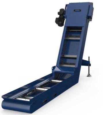 China Professional Metal Chip Conveyor with 60° Incline and 175-600mm Width Options for CNC Scraper Chain Systems for sale