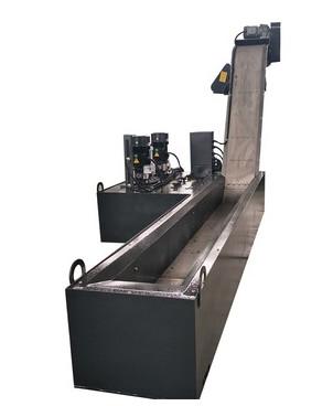 China Standard Magnetic Metal Chip Conveyor 150-600mm Width with 1.2-1.4m/min Speed for CNC Machines for sale