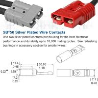 China Anderson SB50 50A 600V Forklift Battery Charger Connector Plug Red Powerpole Housing 6 AWG for sale