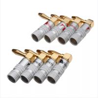 China Hexie Right Angle Nakamichi Banana Plugs Jack Silver Color Multiscene for sale