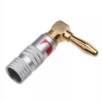 China Hexie Right Angle Nakamichi Banana Plugs Jack Silver Color Multiscene for sale