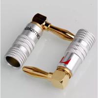 China Hexie Right Angle Nakamichi Banana Plugs Jack Silver Color Multiscene for sale