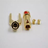 China Multiscene Nakamichi Gold Plated Banana Plugs Y Spade Silver Color for sale