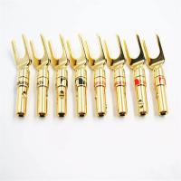 China Multiscene Nakamichi Gold Plated Banana Plugs Y Spade Silver Color for sale