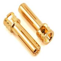 China Flat Top 5mm Gold Plated Bullet Connectors Brass Speaker Banana Plugs 21mm for sale