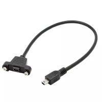 China Panel Mount Mini USB 5Pin Male to Female Extension Cable 30cm with Screws for sale
