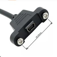 China Panel Mount Mini USB 5Pin Male to Female Extension Cable 30cm with Screws for sale