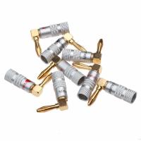 China 24K Gold Plated 90 Degree 4mm Banana Plugs Male Nakamichi Speaker Connectors for sale