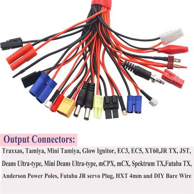 China Silicone RC Battery Charger Leads , 19 In 1 Multifunctional Lipo Charging Leads for sale