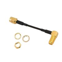 China Hexie RG178 RG316 RF Coaxial Cable Assembly Right Angle SMA Female to SMA Male 50 Ohm 10cm for sale