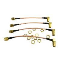 China Hexie RG178 RG316 RF Coaxial Cable Assembly Right Angle SMA Female to SMA Male 50 Ohm 10cm for sale