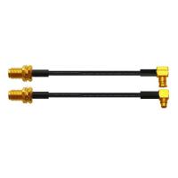 China Hexie RG178 RG316 RF Coaxial Cable Assembly Right Angle SMA Female to SMA Male 50 Ohm 10cm for sale