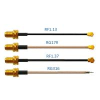 China Hexie RG178 RG316 RF Coaxial Cable Assembly Right Angle SMA Female to SMA Male 50 Ohm 10cm for sale