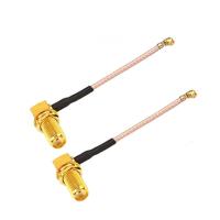 China Hexie RG178 RG316 RF Coaxial Cable Assembly Right Angle SMA Female to SMA Male 50 Ohm 10cm for sale