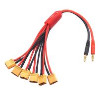 China XT60 Male RC Charger Cable 4mm Banana Plug To 6X Silicone Material for sale