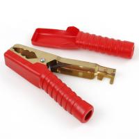 China 500A Heavy Duty Red Black Insulated Alligator Clip Battery Test Clamp 0.8mm Iron Plated Copper for sale