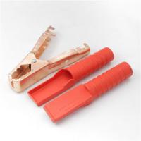 China 500A Heavy Duty Red Black Insulated Alligator Clip Battery Test Clamp 0.8mm Iron Plated Copper for sale