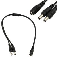 China 60W 12V 24V 5.5x2.1mm DC Splitter Cable 1 to 2 Way Male to Female Power Cable for sale