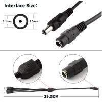 China 60W 12V 24V 5.5x2.1mm DC Splitter Cable 1 to 2 Way Male to Female Power Cable for sale