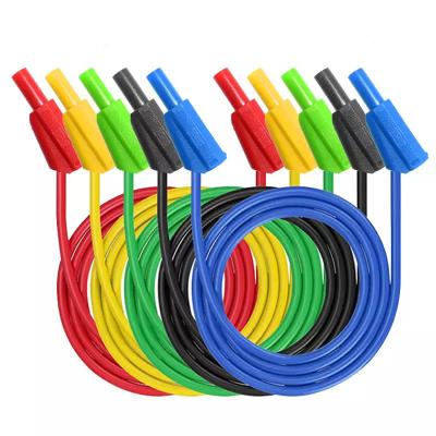 China Stackable Multimeter Test Leads 1000V 15A Double Ended Banana Plug 4mm 5 Colors for sale