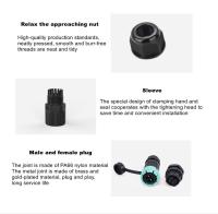 China 3Pin Waterproof Electrical Connectors Electrical Junction Box Connectors M19 Self Locking for sale