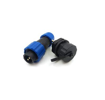 China 13mm Waterproof Aviation Connector IP67 2Pin Panel Mount LED Light Wire Connector for sale