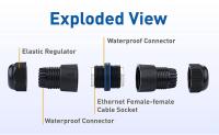 China IP68 Waterproof RJ45 Connector 2 Pack Cat6 Cat5E Shielded Outdoor Ethernet Coupler for sale