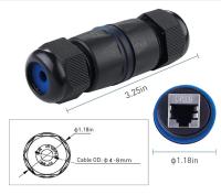 China IP68 Waterproof RJ45 Connector 2 Pack Cat6 Cat5E Shielded Outdoor Ethernet Coupler for sale