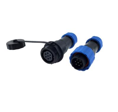 China SP16 IP68 Waterproof Cable Connector Plug Socket Male And Female 2 - 9 Pin for sale