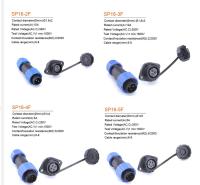 China SP16 IP68 Waterproof Cable Connector Plug Socket Male And Female 2 - 9 Pin for sale