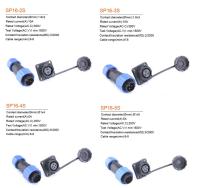 China SP16 IP68 Waterproof Cable Connector Plug Socket Male And Female 2 - 9 Pin for sale
