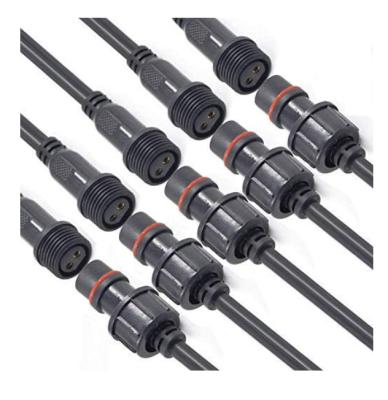China 2Pin Waterproof LED Connector IP65 20cm 16AWG Wire Male Female Plug for sale