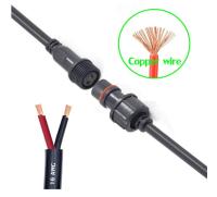 China 2Pin Waterproof LED Connector IP65 20cm 16AWG Wire Male Female Plug for sale