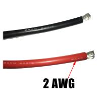 China Red / Black Silicone Coated Wire Insulated Stranded 2 AWG Tinned Copper Wire for sale