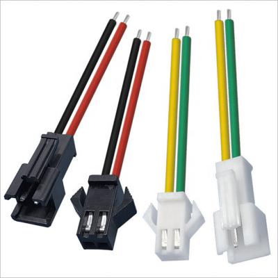 China PA66 Nylon Custom Wire Harness JST 2.54mm SM 2Pin Male Female Connector for LED Lamp for sale