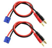 China 14AWG 30cm RC Charger Lead 4mm Banana Male to EC3 Male Connector Adapter for sale