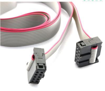 China 2.54mm Pitch 10 Pin IDC Flat Ribbon Cable Female to Female 1M Length for AVR JTAG Programmers for sale