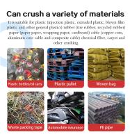 China New Design Beer Bottle Glass Crusher Machine Shredder Plastic Recycling Crusher Line Ldpe Washing and Crusher and Dryer for sale