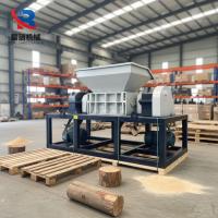 China Double Shaft Shredder for Wood Pallet Timber Log Wood Waste Recycling for sale