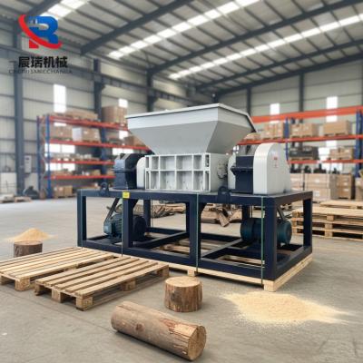 China Double Shaft Shredder for Wood Pallet Timber Log Wood Waste Recycling for sale