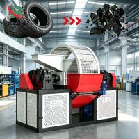 China Dual Shaft Rubber Tire Shredder Machine for Waste Tyre Recycling for sale