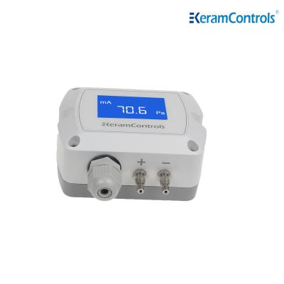 China 0-10V LCD Display Differential Pressure Transmitter for HVAC ±100Pa to ±10000Pa for sale
