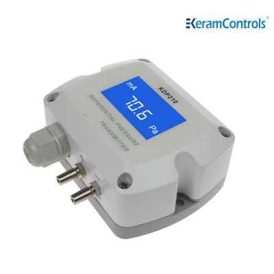 China KDP210 0-2000Pa Room Differential Pressure Sensor HVAC Air Pressure Transmitter IP65 for sale