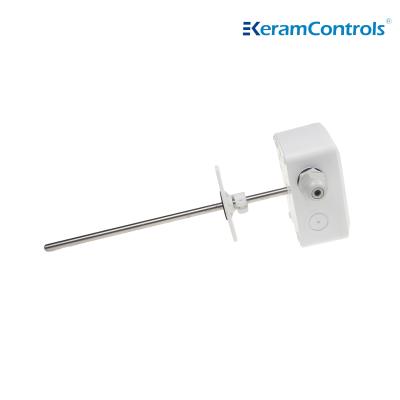 China Duct Mounted Temperature Sensor PT100 65mm Probe IP65 HVAC for sale