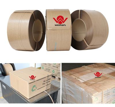 China Kraft Paper Strapping Tape / Recyclable Paper Strap For Packing Carton Box for sale