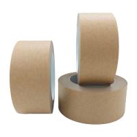 China 50m Biodegradable Brown Kraft Paper Tape Self Adhesive Tape For Box Sealing for sale