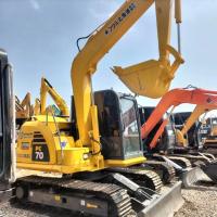 China Secondhand Komatsu Digger PC70  Used 7ton Small Type Mini Crawler Excavator 48.5kw for sale