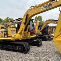 China Sencondhand Komatsu Digger PC130 Used 13ton Small Type Crawler Excavator 72.6kw for sale