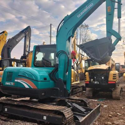 China Sunward SWE70E mini Used Excavator Hydraulic 7 Ton Crawler Digger 46.3kw for sale