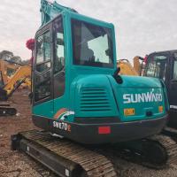 China Sunward SWE70E mini Used Excavator Hydraulic 7 Ton Crawler Digger 46.3kw for sale